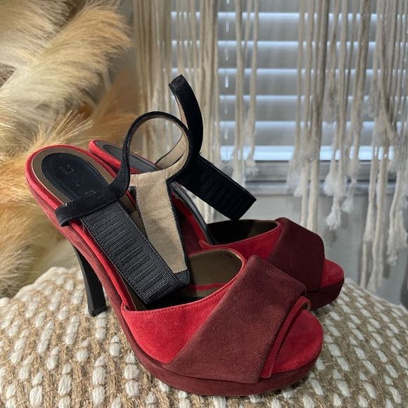 Marni | Shoes | Marniredsuede Heels | Poshmark